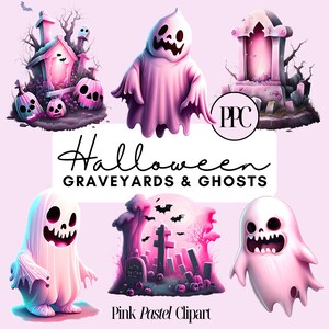 Pink Pastel Clipart Halloween Bundle | Cute Halloween Clipart | Pastel ...