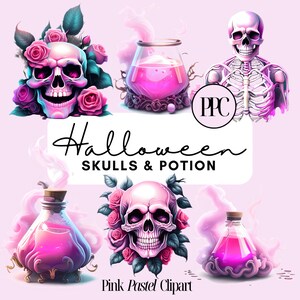 Pink Pastel Clipart Halloween Bundle | Cute Halloween Clipart | Pastel ...