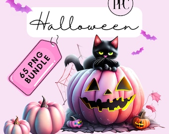 Pink Pastel Clipart Halloween Bundle Cute Halloween Clipart Pastel ...