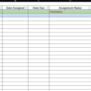 Assignment and Lecture Tracker Template - Excel and Google Sheets - Etsy