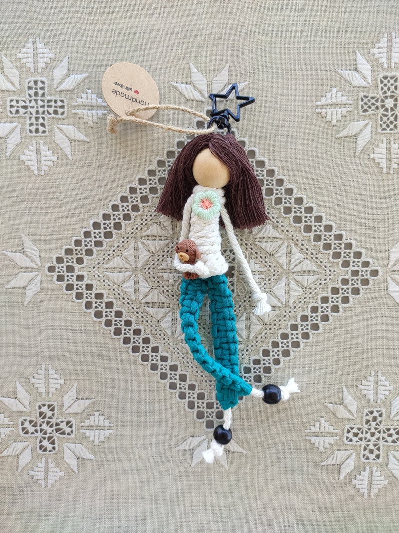 Macrame Art Doll, Boho Fairy Doll, Small Macrame Decoration, Macrame ...