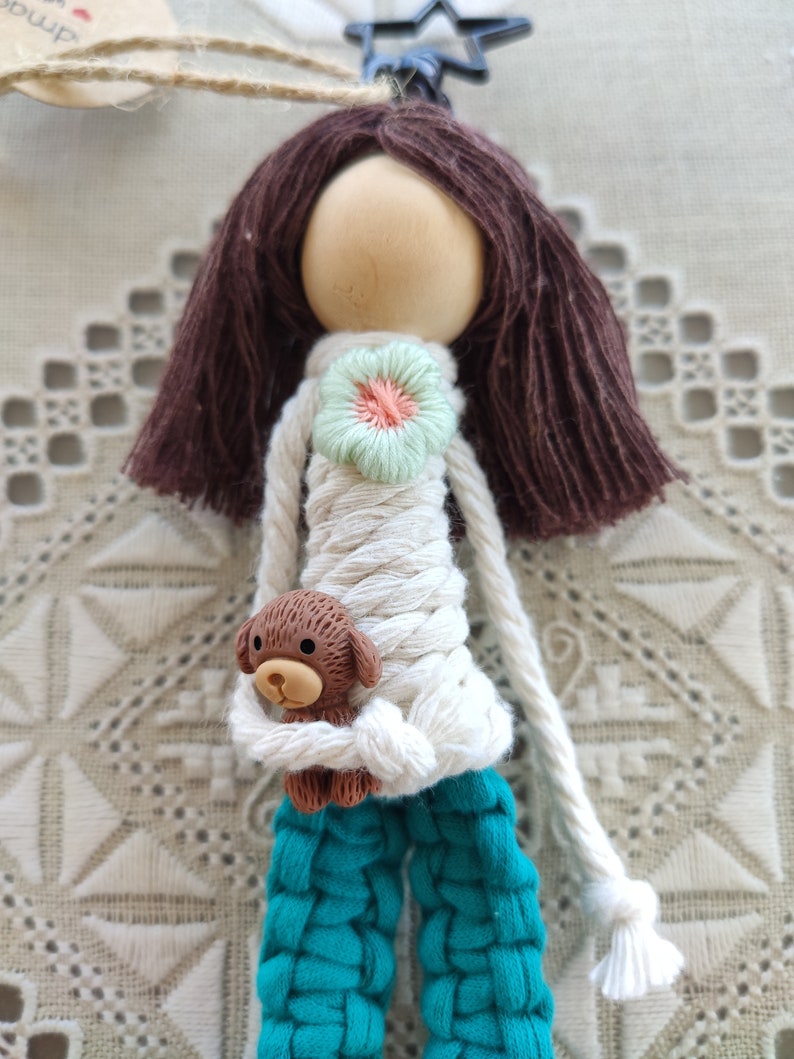 Macrame Art Doll, Boho Fairy Doll, Small Macrame Decoration, Macrame ...