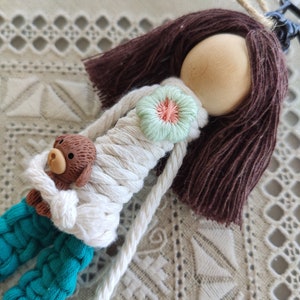 Macrame Art Doll, Boho Fairy Doll, Small Macrame Decoration, Macrame ...