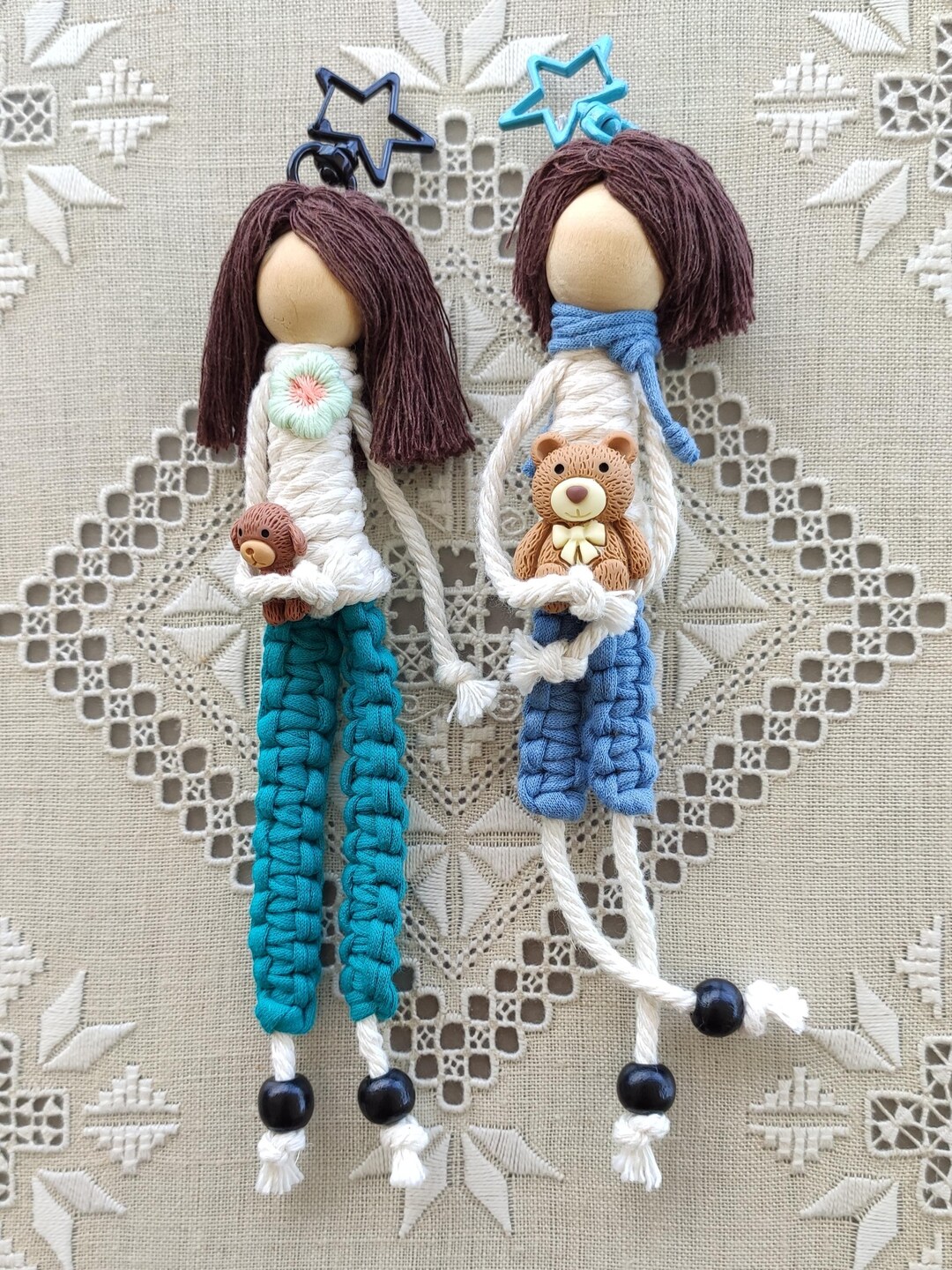 Macrame Art Doll, Boho Fairy Doll, Small Macrame Decoration, Macrame ...