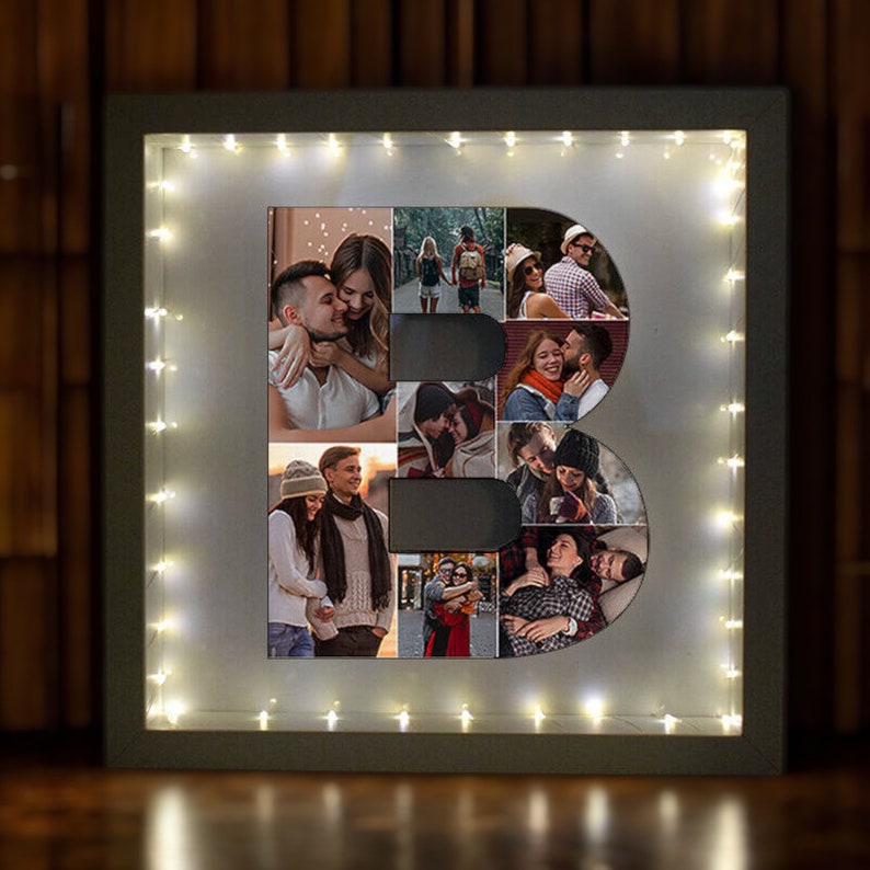 Personalized 3D Letter and Photo Light-up Frame Custom Illuminated ...