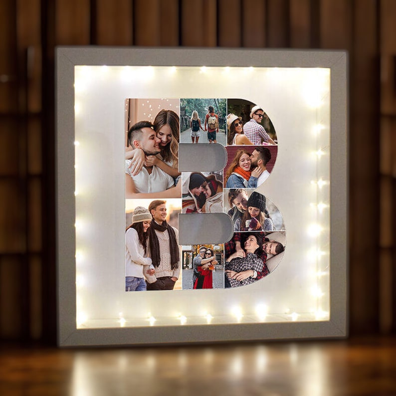 Personalized 3D Letter and Photo Light-up Frame Custom Illuminated ...