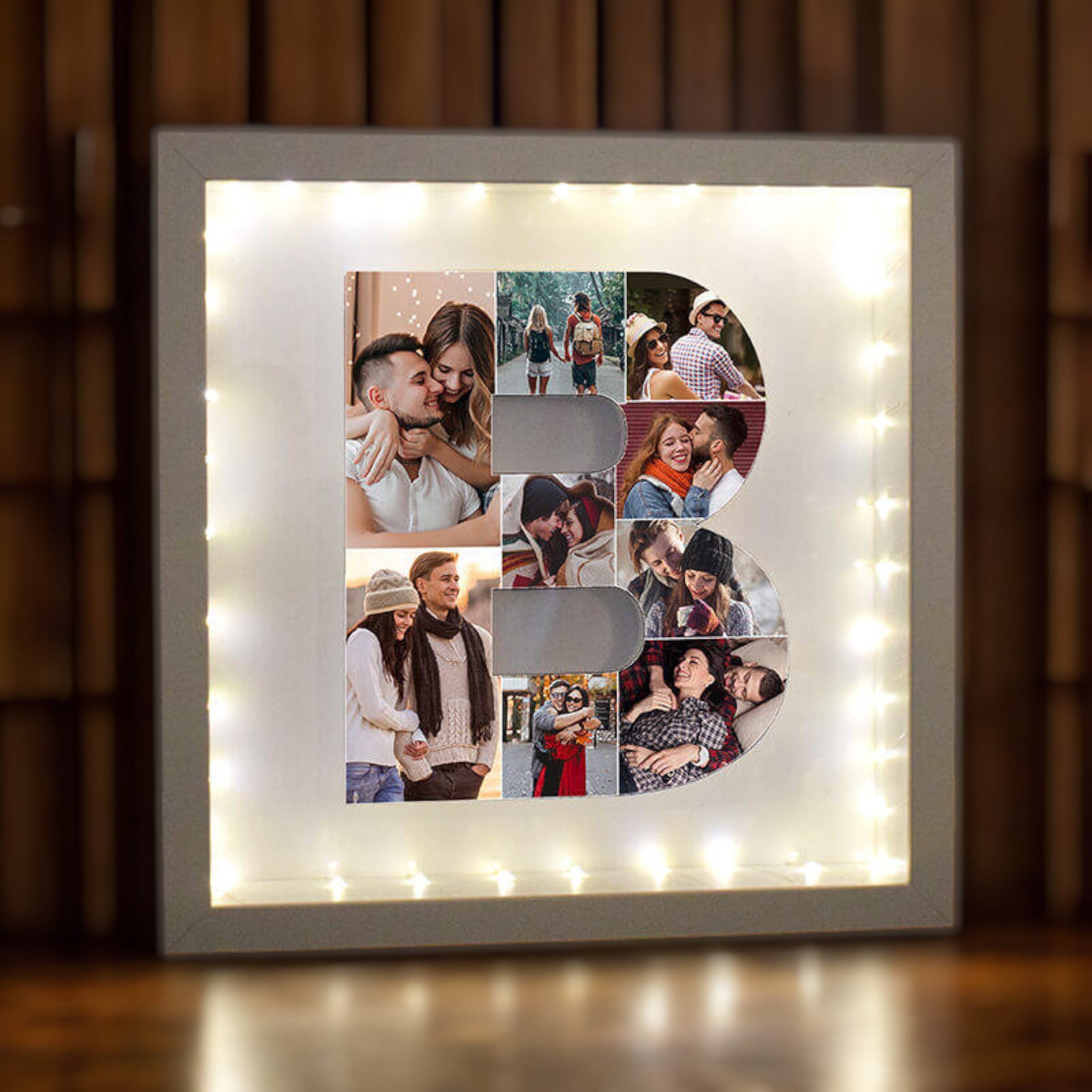 Personalized 3D Letter and Photo Light-up Frame Custom Illuminated ...
