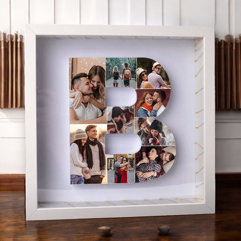 Personalized 3D Letter and Photo Light-up Frame Custom Illuminated ...
