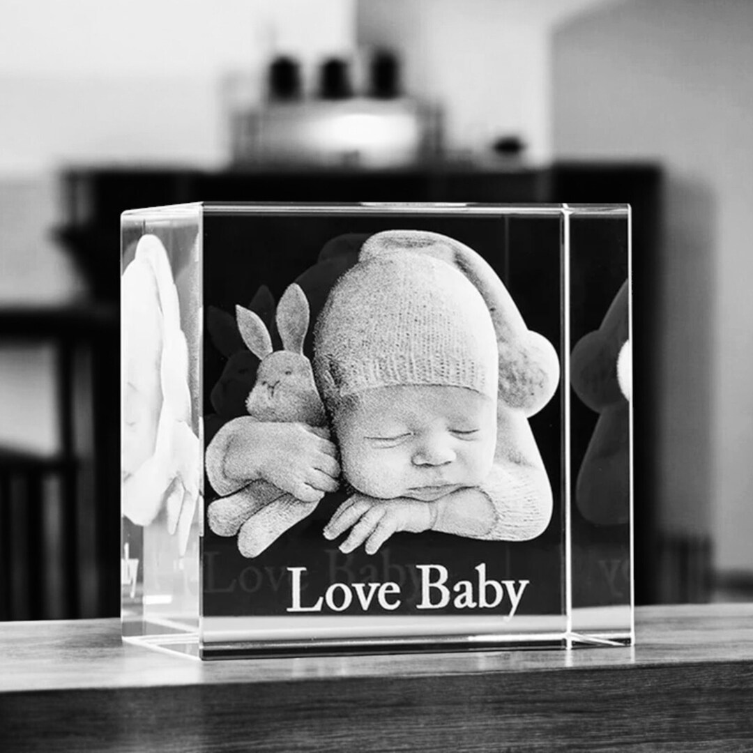 Personalized Crystal Photo Frame 3D Laser Engraved Glass Custom Image ...