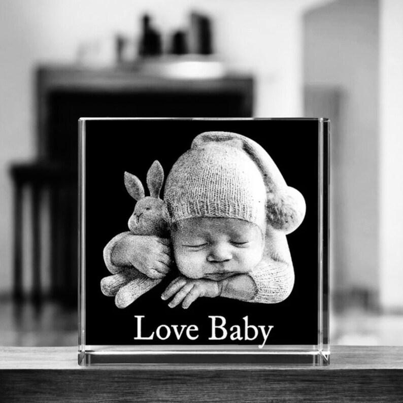Personalized Crystal Photo Frame 3D Laser Engraved Glass Custom Image ...