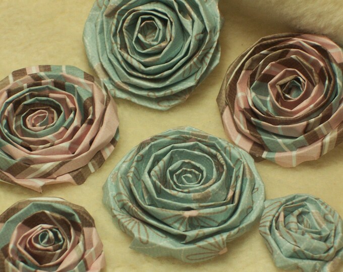 Scrapbook Flowers...6 Piece Set of Very Pretty Scrapbook Paper Flower ...