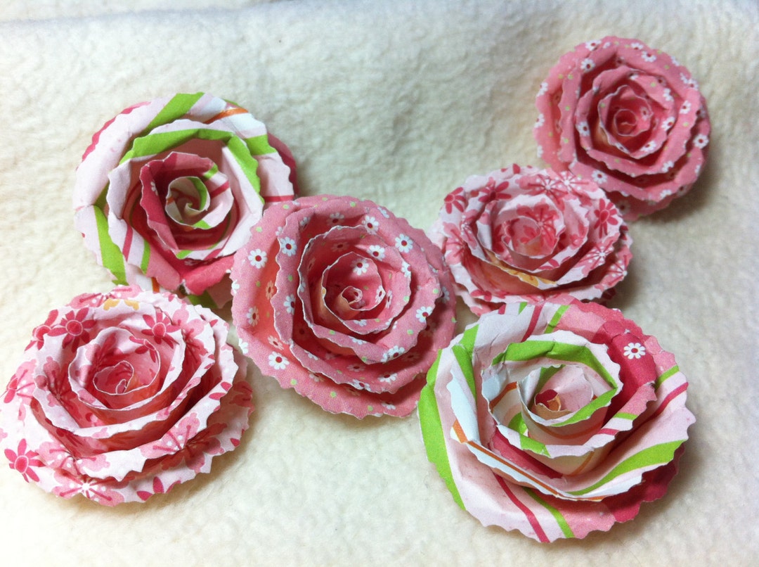 Scrapbook Flowers...6 Piece Set Very Lovely Sophie Scrapbook Rolled ...