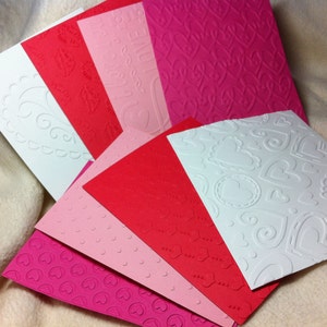 Scrapbook Mats...8 Piece Set of Very Sweet Valentine Themed Embossed ...