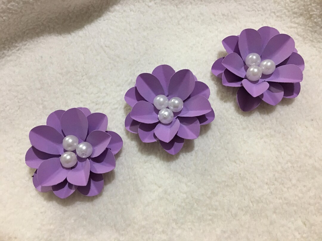 Scrapbook Paper Flowers...3 Piece Set of Very Pretty Purple Chelsea ...