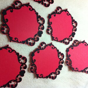 Lacy Labels...6 Piece Set of Very Elegant and Romantic Red/black Love ...