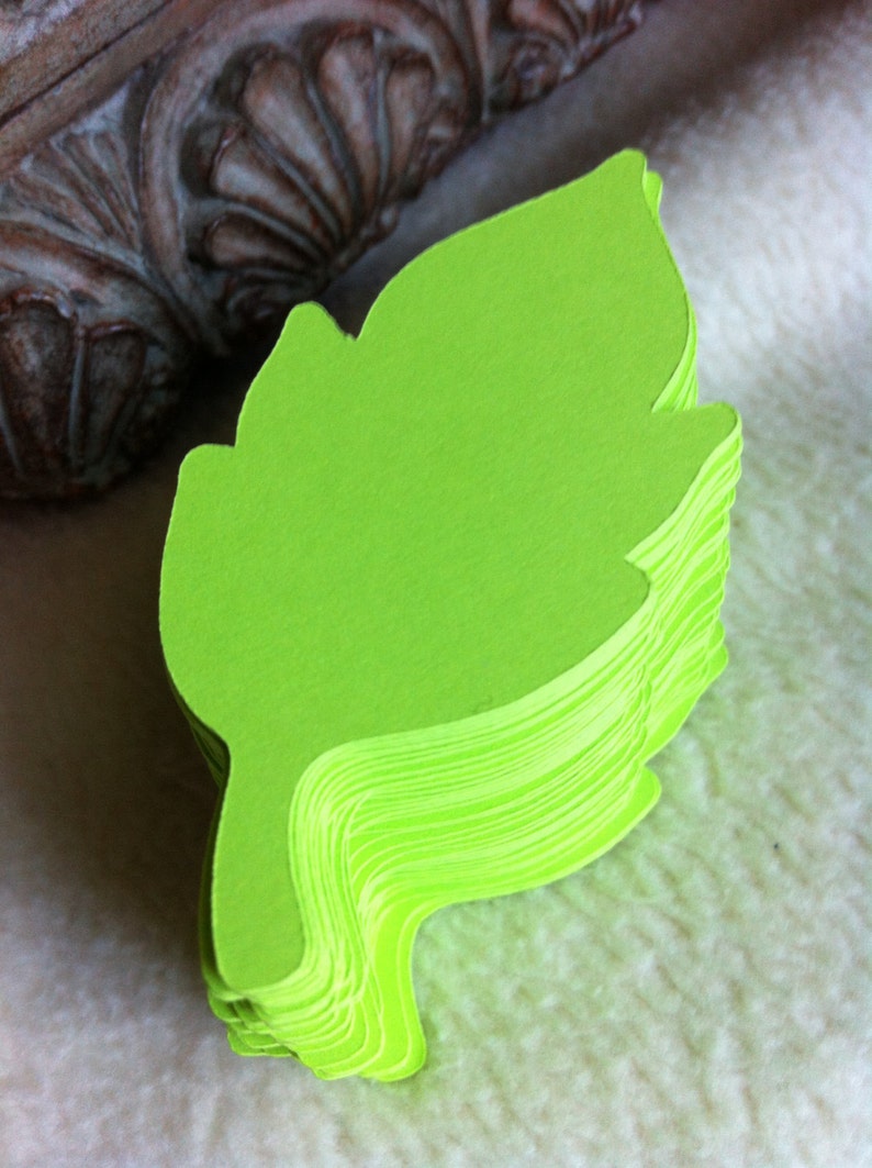 Paper Leaves...100 Piece Set of Very Lovely Bright Lime Green - Etsy