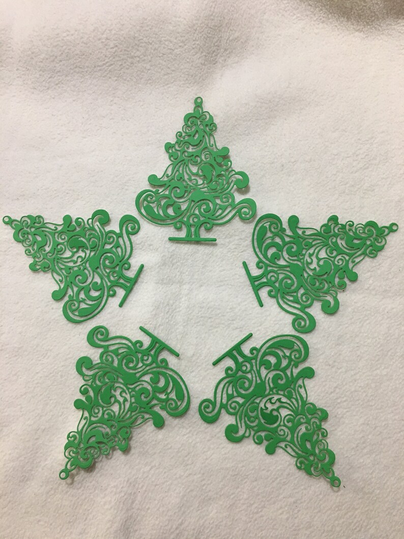 Christmas Tree Die Cuts...5 Piece Set of Very Elegant and Beautiful and ...