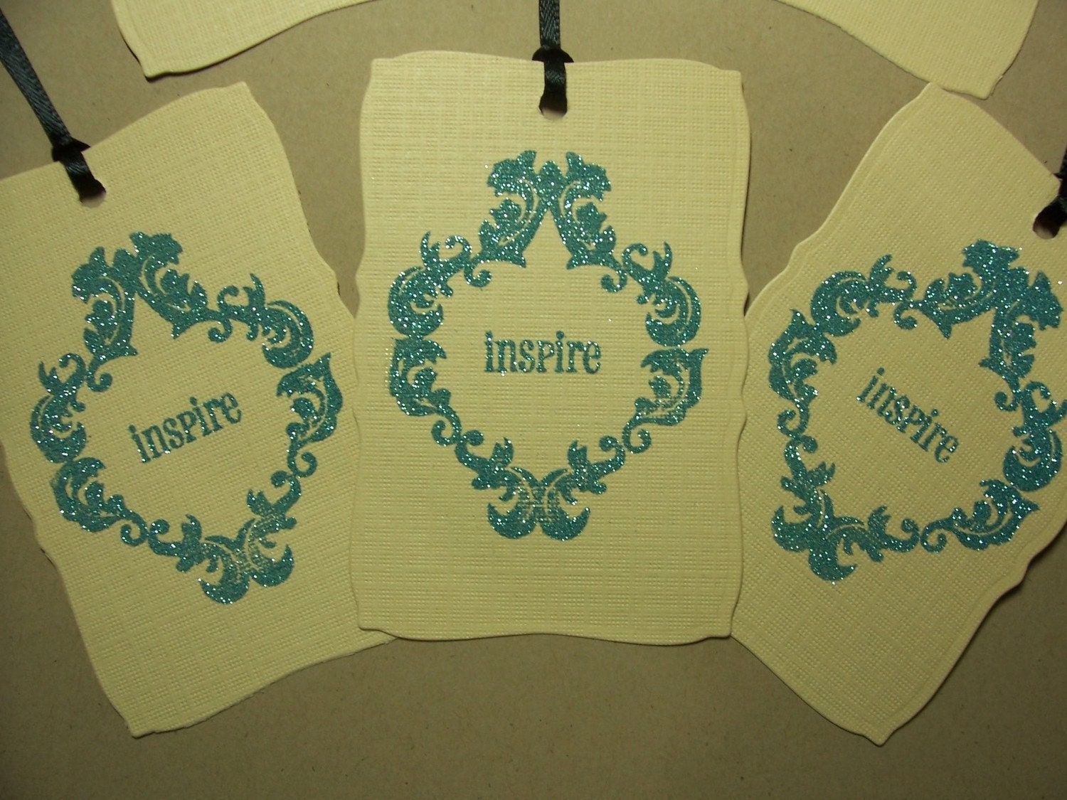 6 Piece Set of Very Elegant Damask Frame Inspire Flocked and Glittered ...