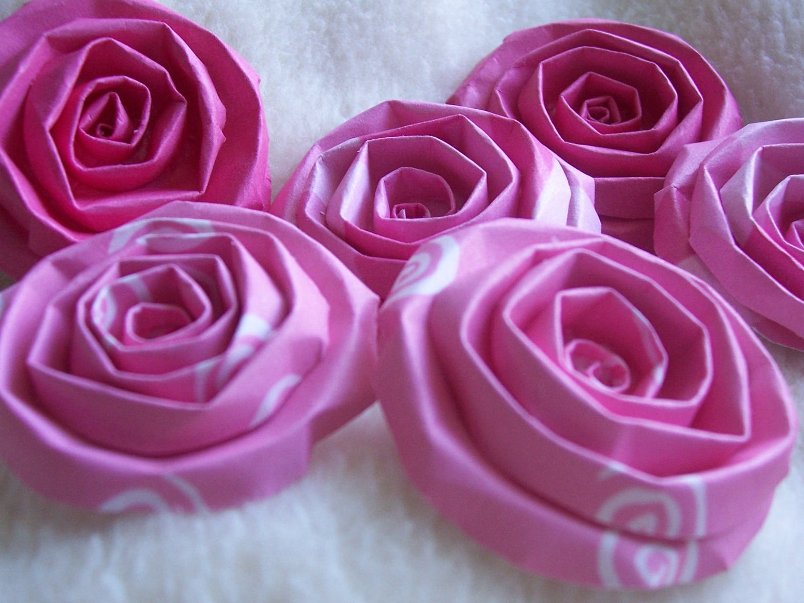 Scrapbook Flowers...6 Piece Set of Very Lovely Pink Parade | Etsy