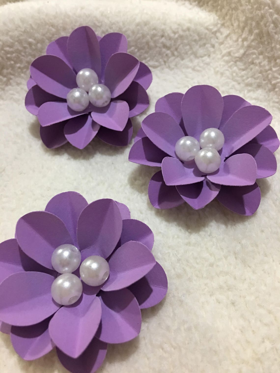 Scrapbook Paper Flowers...3 Piece Set of Very Pretty Purple - Etsy