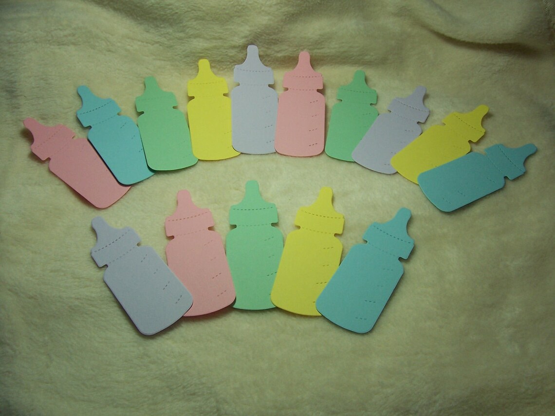 Paper Baby Bottles...15 Piece Set of Very Cute Baby Bottle Scrapbook ...