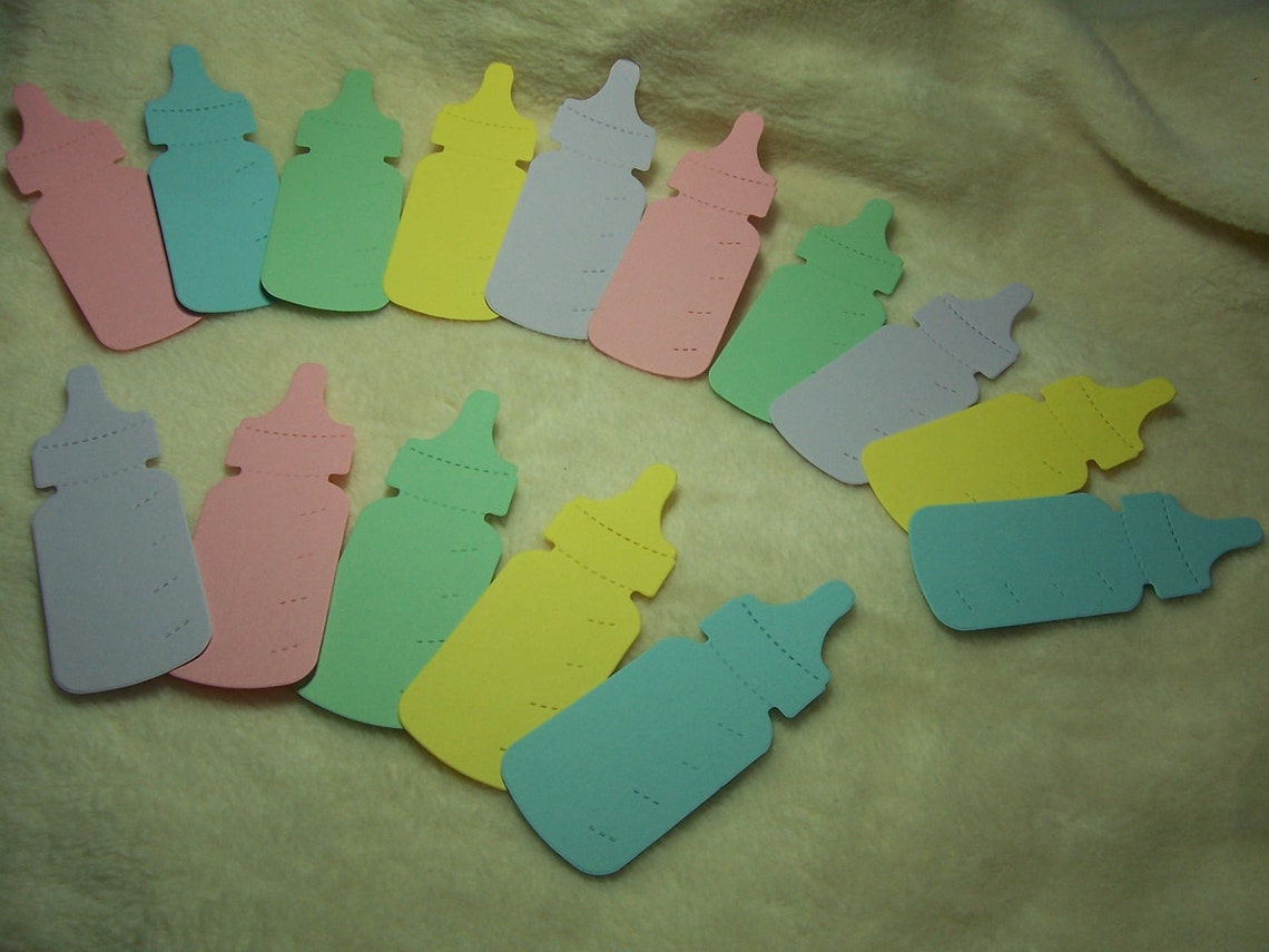 Paper Baby Bottles...15 Piece Set of Very Cute Baby Bottle Scrapbook ...