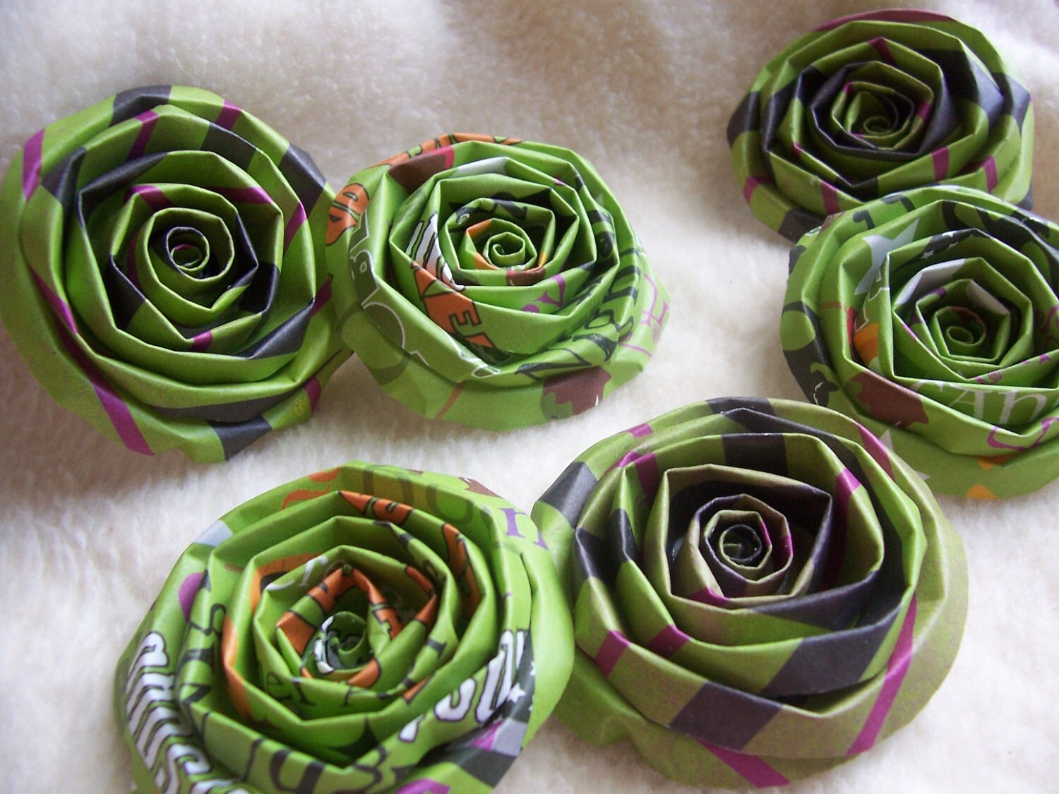 Scrapbook Flowers...6 Piece Set of Very Chic Halloween - Etsy