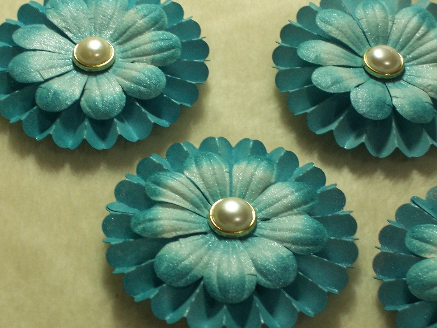 Scrapbook Flowers...5 Piece Set Very Pretty Paper Flower Rosettes ...