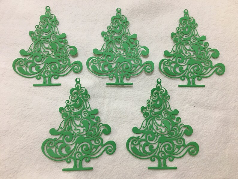 Christmas Tree Die Cuts...5 Piece Set of Very Elegant and | Etsy