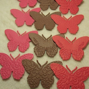 Paper Butterflies...12 Piece Set of Very Beautiful Brown/red Embossed ...