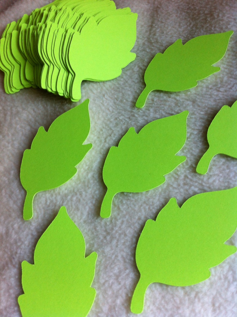 Paper Leaves...100 Piece Set of Very Lovely Bright Lime Green - Etsy