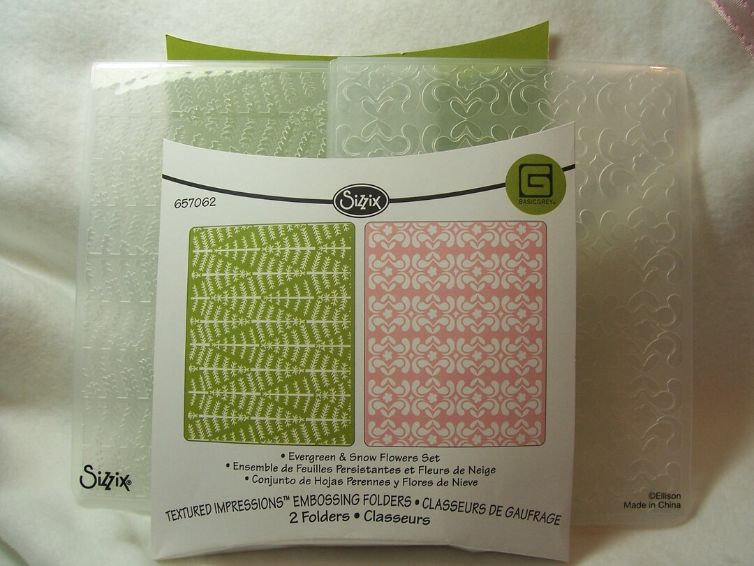 Embossing Folders...2 Piece Set of Very Pretty Brand New Evergreen and ...