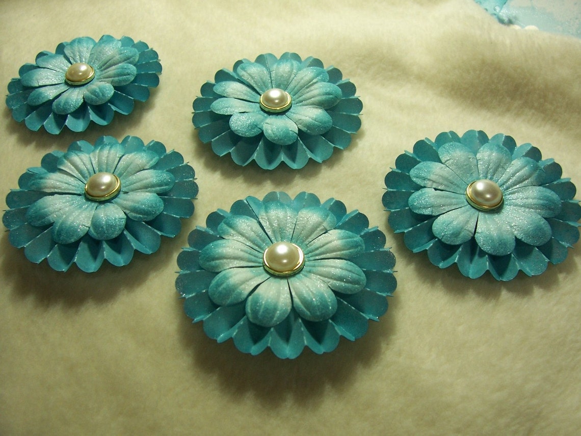Scrapbook Flowers...5 Piece Set Very Pretty Paper Flower Rosettes ...