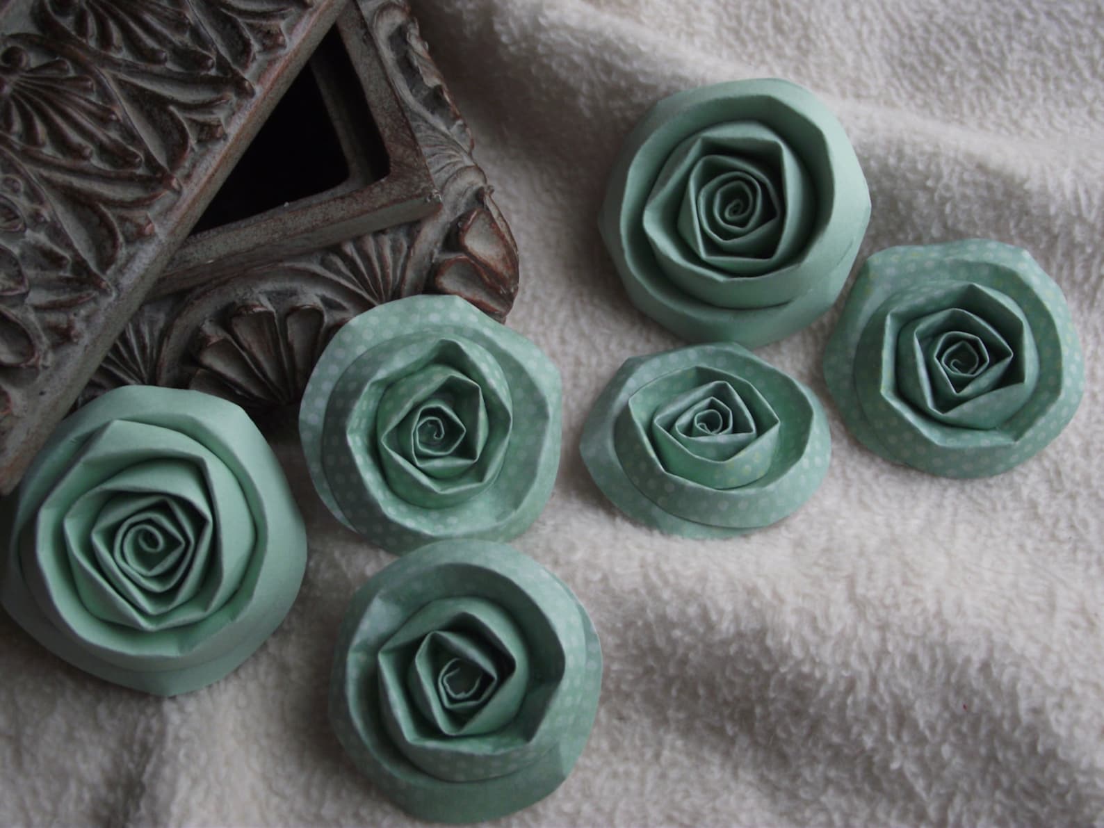 Scrapbook Flowers...6 Piece Set of Very Pretty Juniper and - Etsy