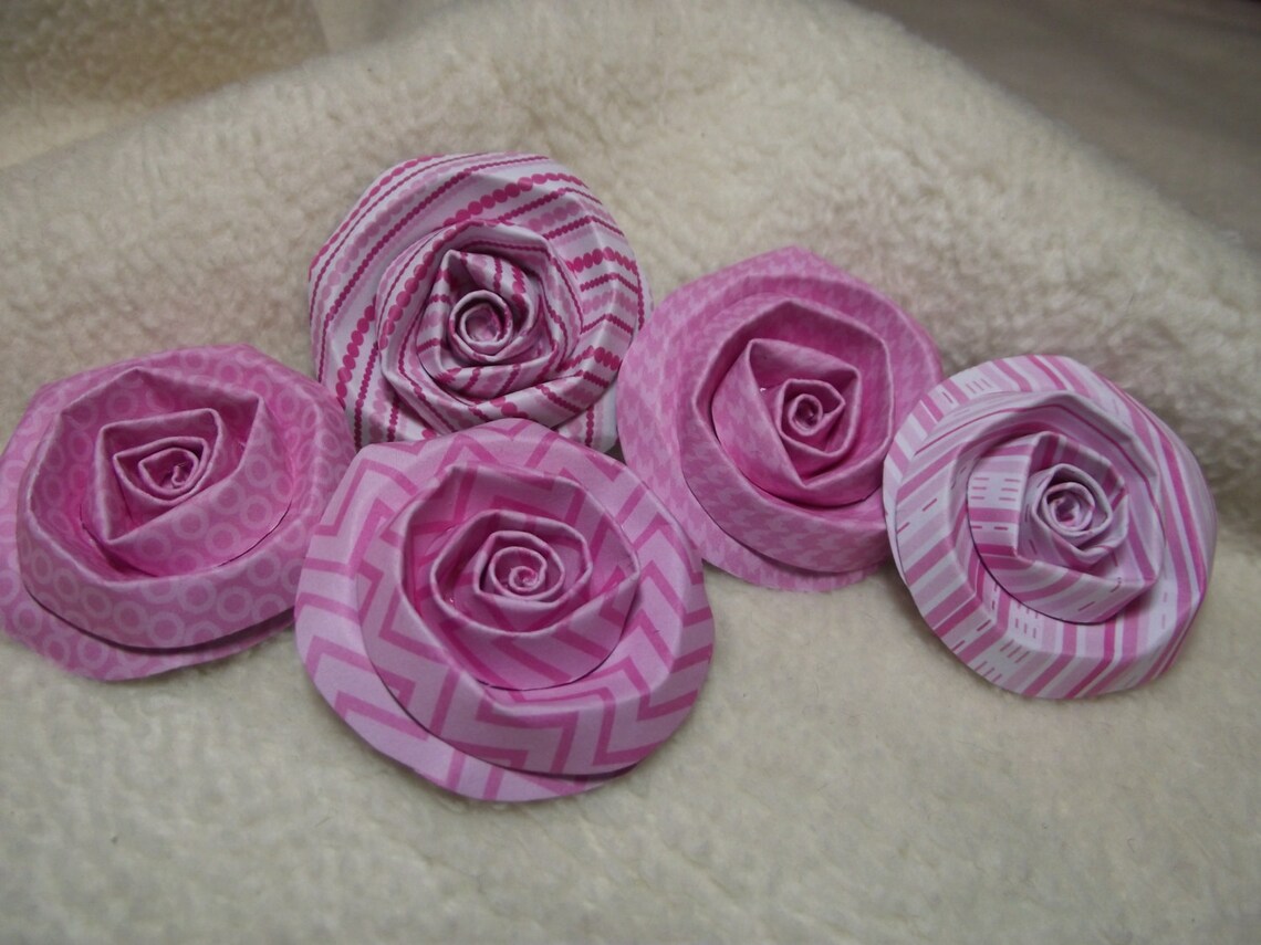 Scrapbook Flowers...15 Piece Set of Very Lovely Pink Parade - Etsy