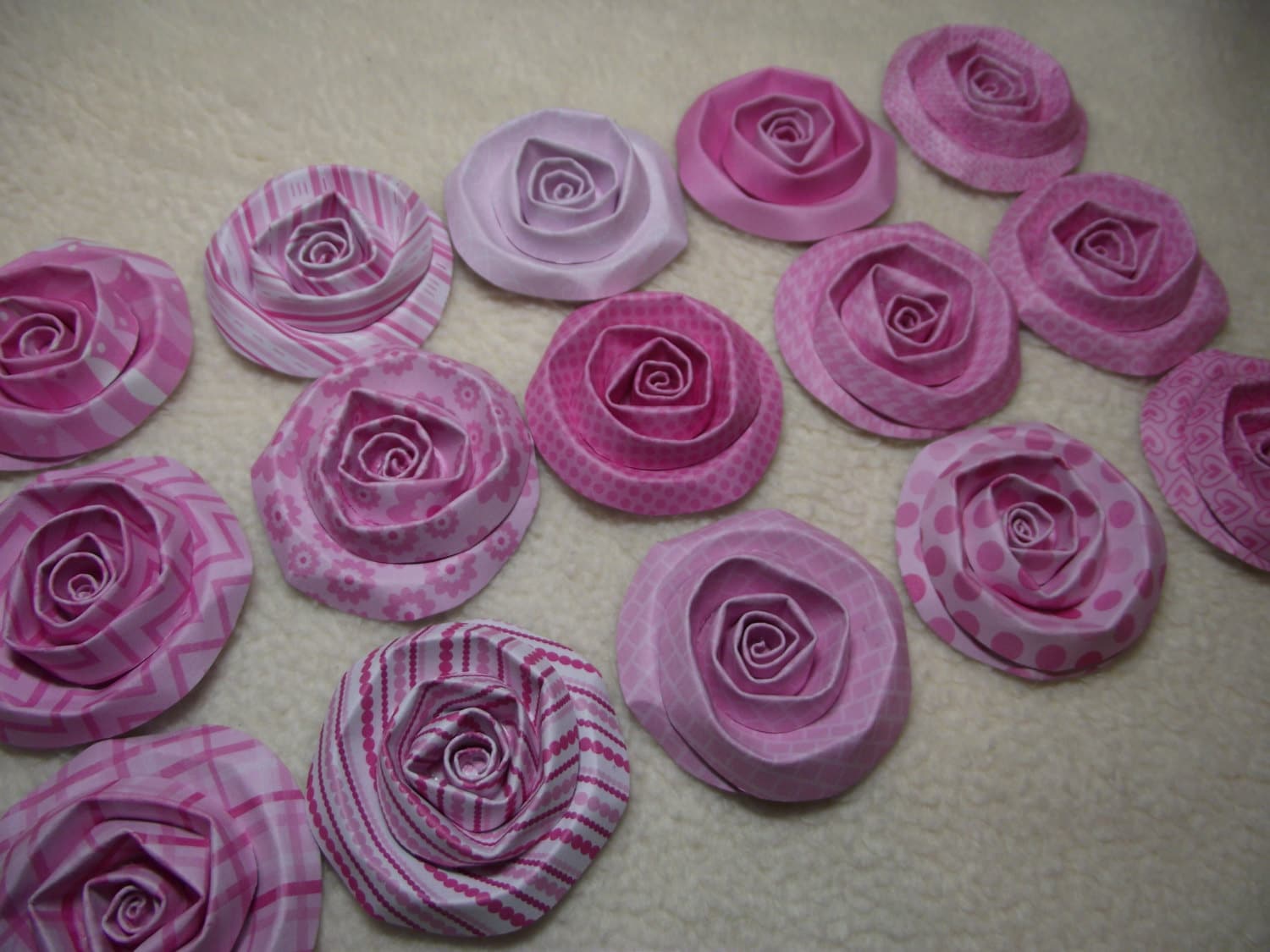 Scrapbook Flowers...15 Piece Set of Very Lovely Pink Parade - Etsy