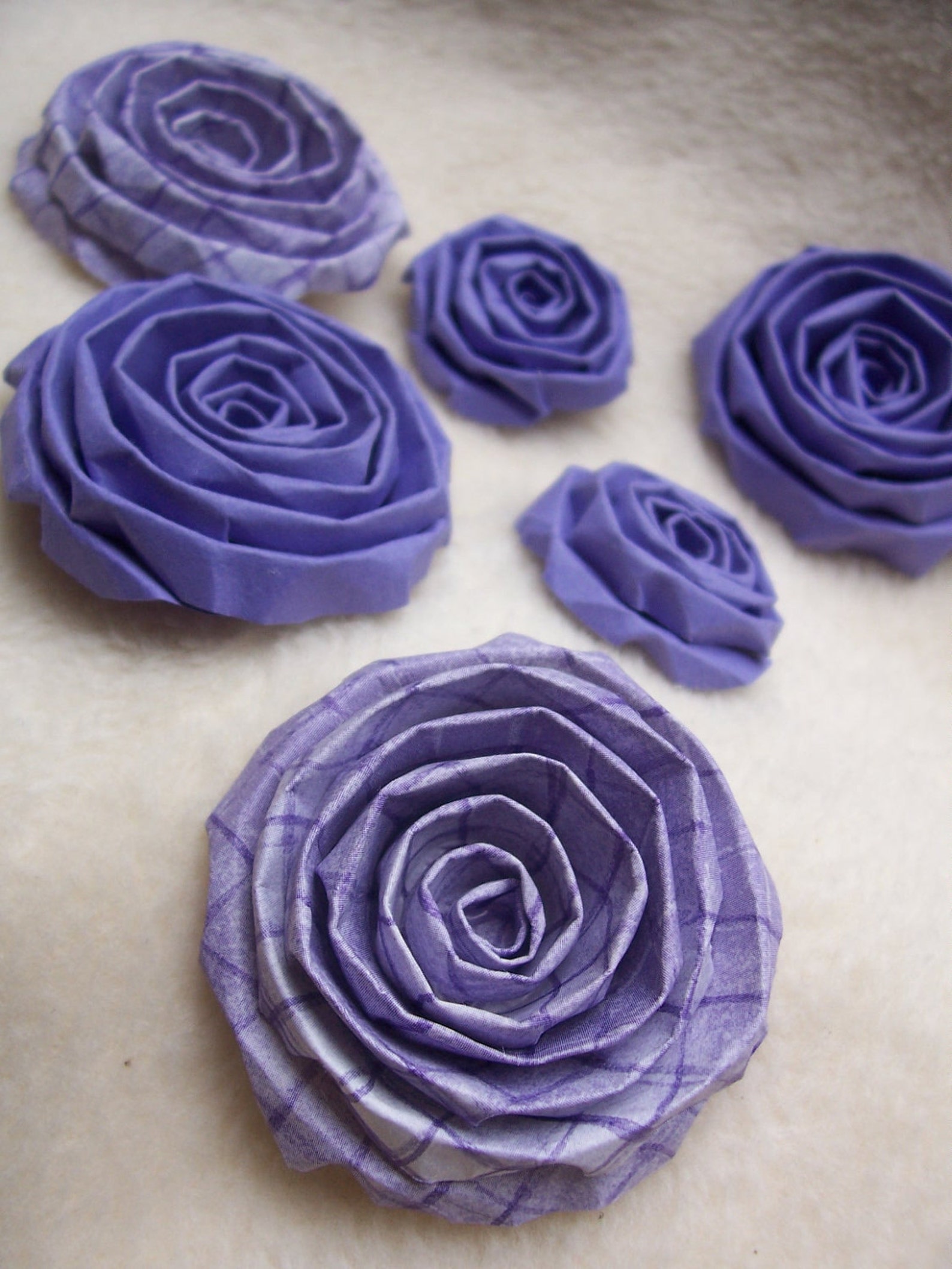 Scrapbook Flowers...6 Piece Set of Very Lovely Purple Passion | Etsy