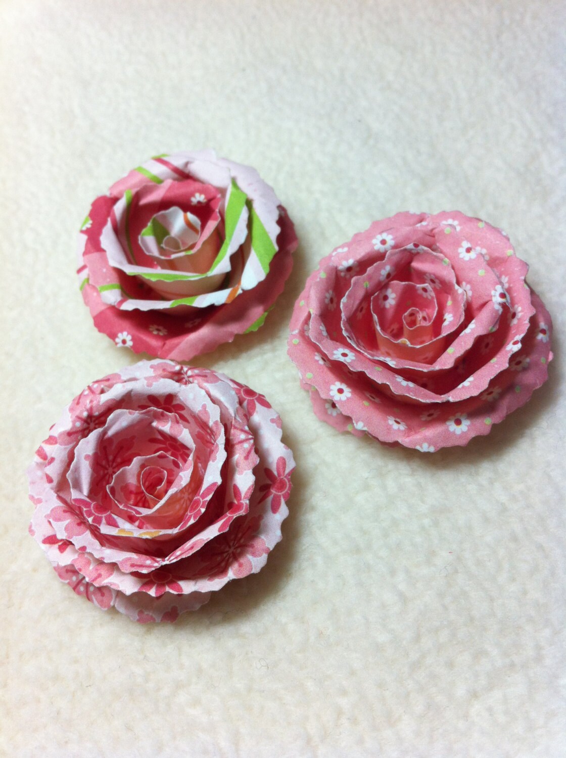 Scrapbook Flowers...6 Piece Set Very Lovely Sophie Scrapbook Rolled ...