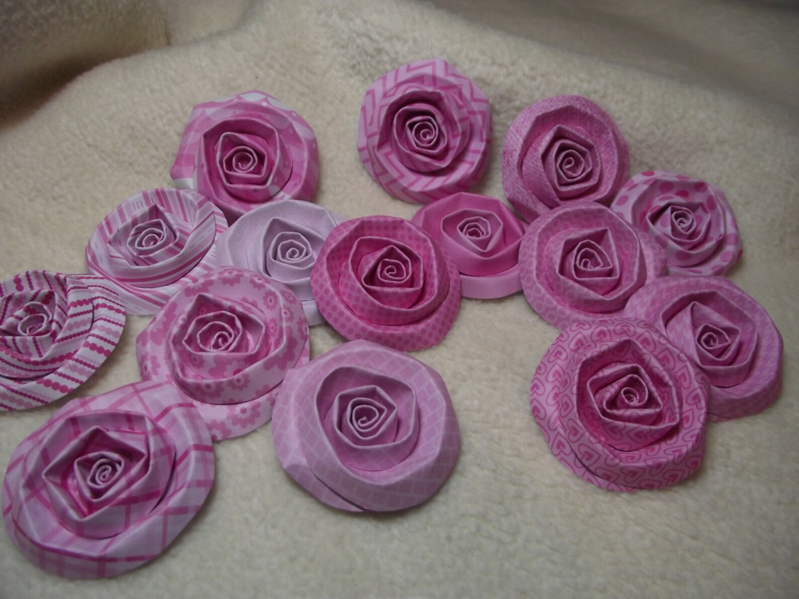 Scrapbook Flowers...15 Piece Set of Very Lovely Pink Parade - Etsy
