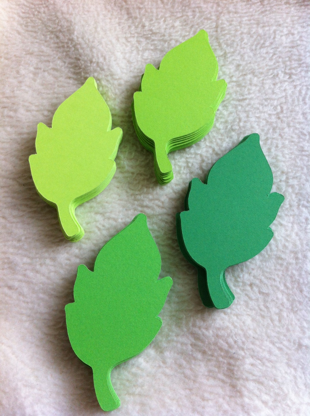Paper Leaves...100 Piece Set of Very Beautiful Feathered Green Paper ...