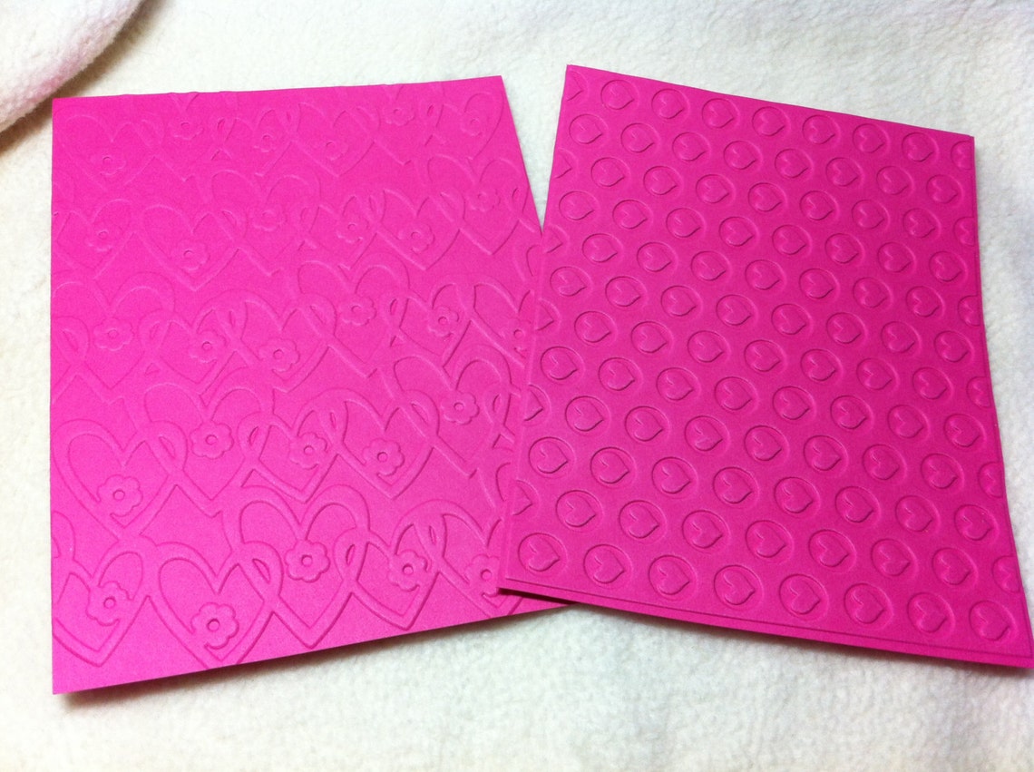 Scrapbook Mats...8 Piece Set of Very Sweet Valentine Themed Embossed ...