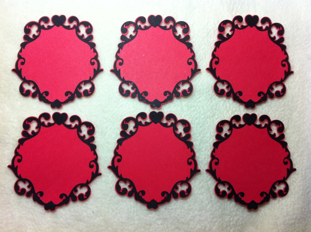 Lacy Labels...6 Piece Set of Very Elegant and Romantic Red/black Love ...