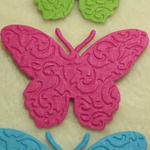 Paper Butterflies...12 Piece Set of Very Pretty Brights Embossed Paper ...