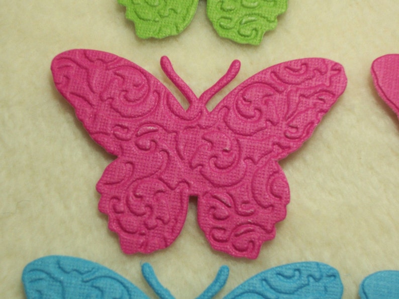 Paper Butterflies...12 Piece Set of Very Pretty Brights Embossed Paper ...