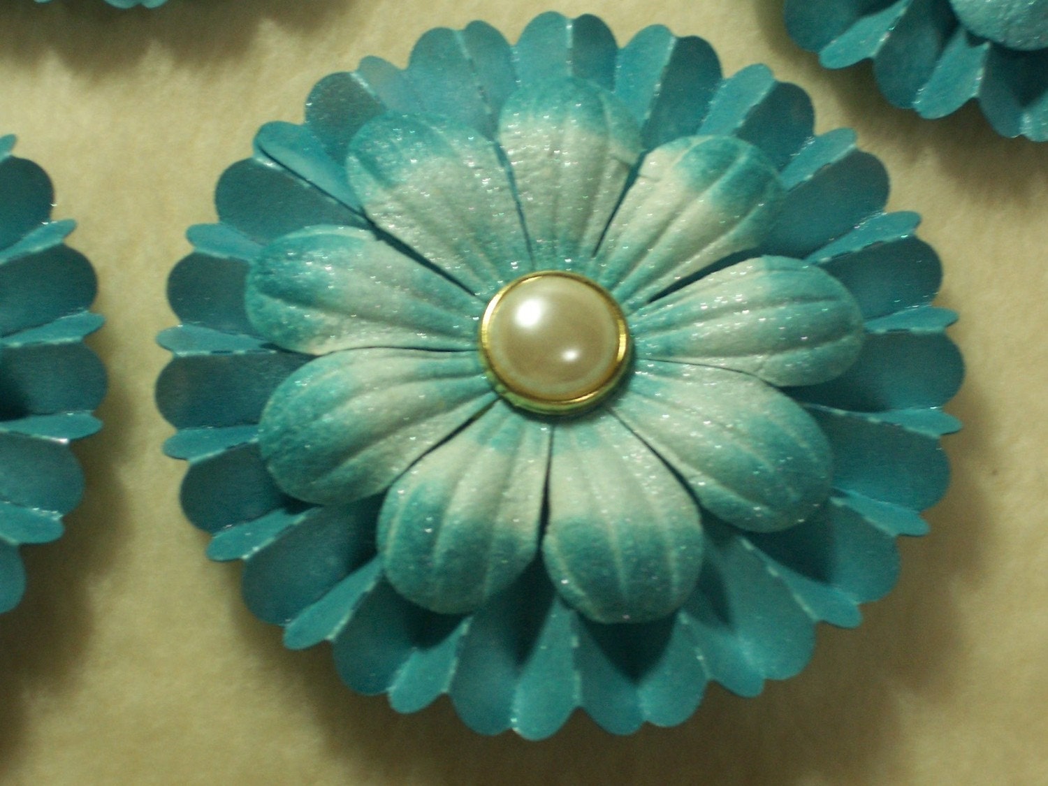 Scrapbook Flowers...5 Piece Set Very Pretty Paper Flower Rosettes ...