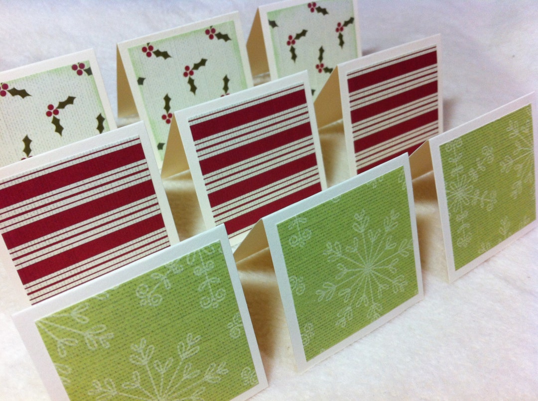Mini Note Cards...9 Piece Set of Very Cute Christmas Themed Mini Note ...