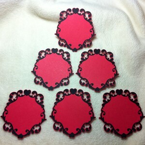 Lacy Labels...6 Piece Set of Very Elegant and Romantic Red/black Love ...