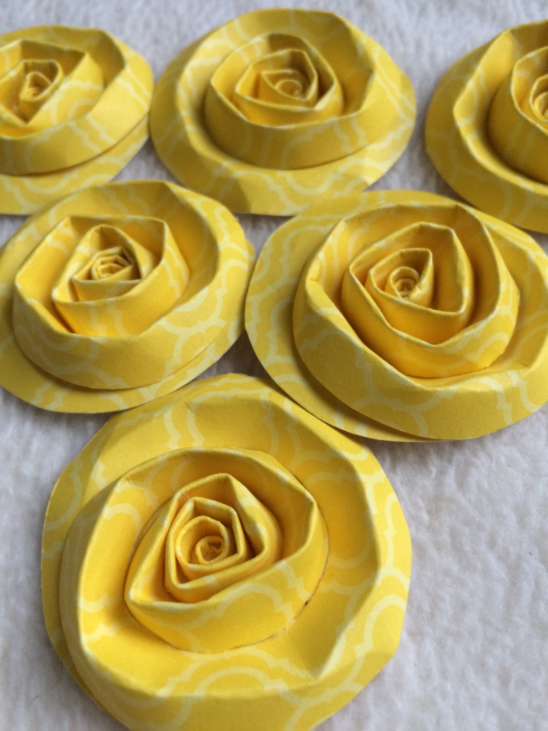 Scrapbook Flowers...6 Piece Set of Very Bright Cheery Sunny Yellow ...