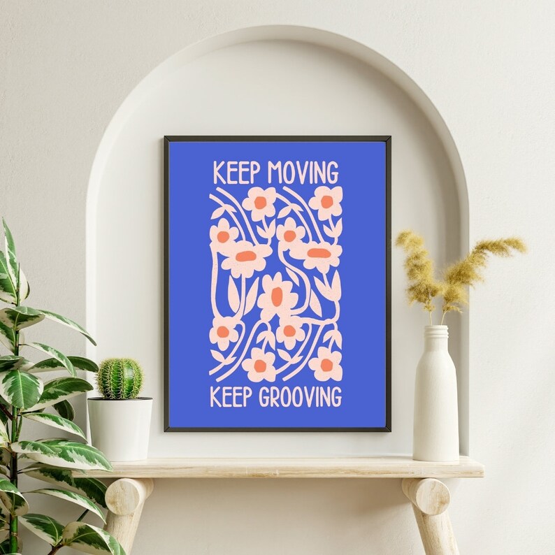 Groovy Flower Wall Art, Classroom Poster, Homeschool Printables ...