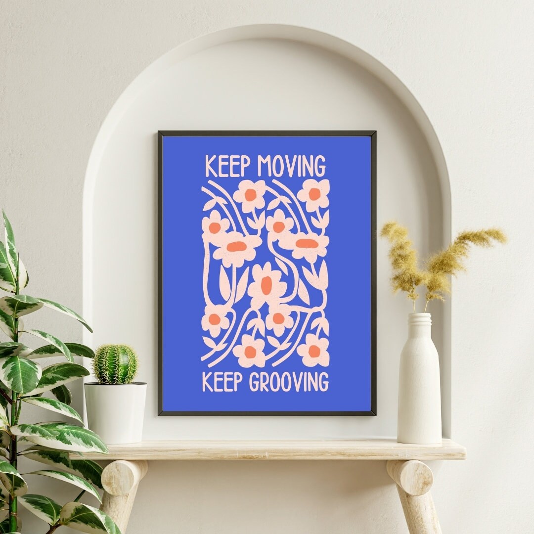 Groovy Flower Wall Art, Classroom Poster, Homeschool Printables ...